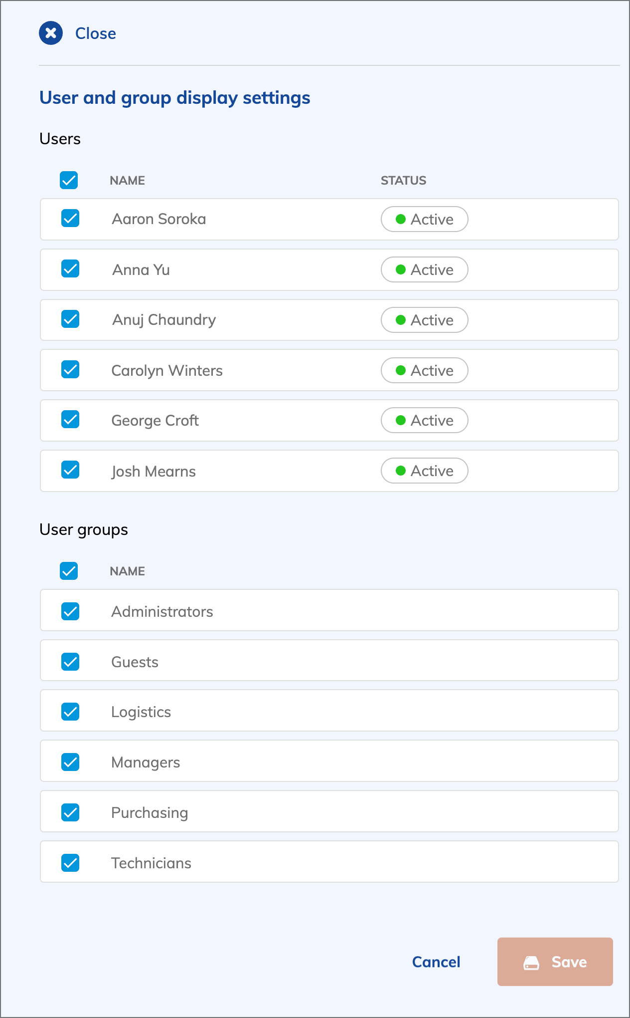 Change user and group display settings – Help Center