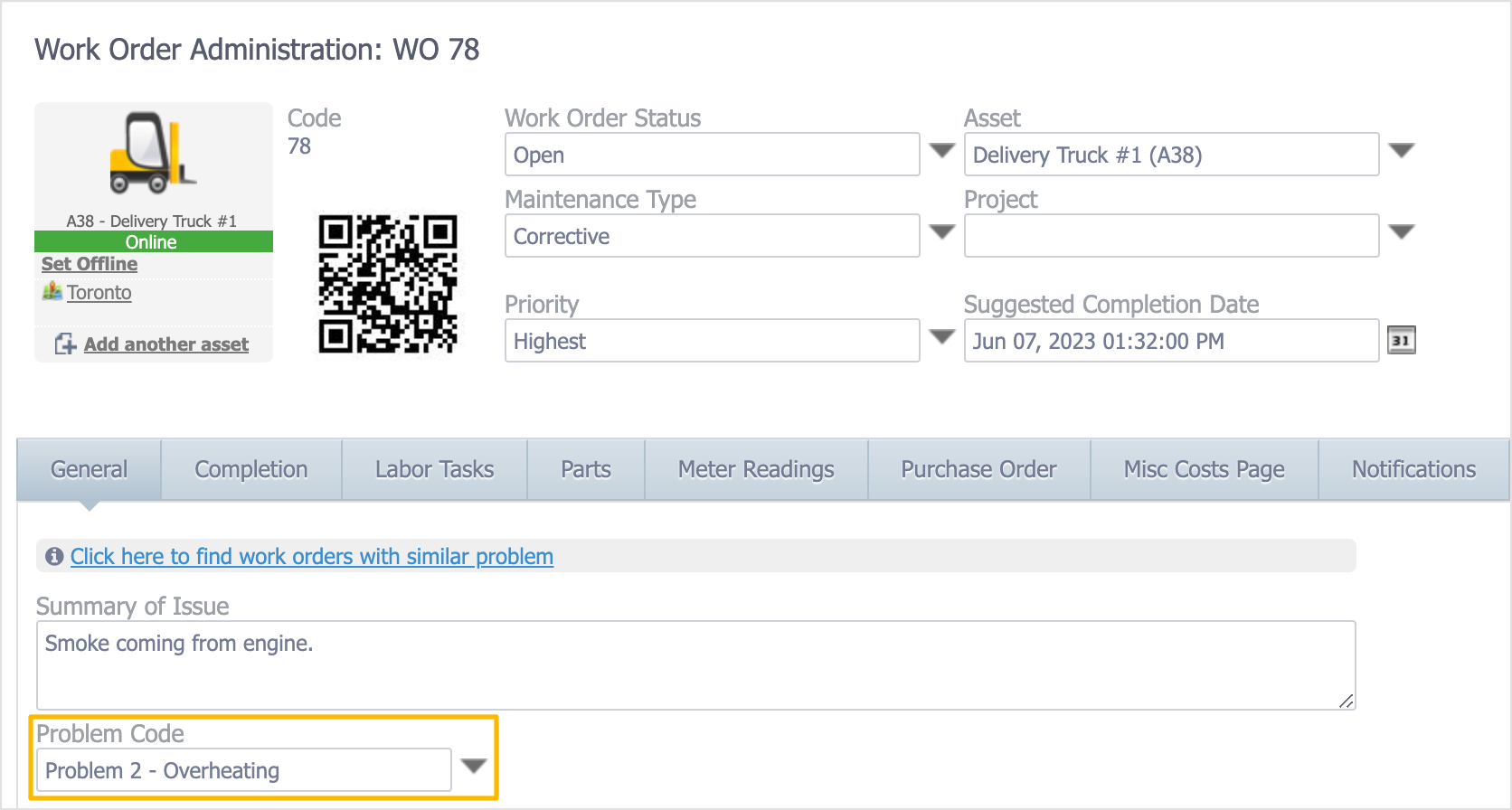 Add failure codes to a work order – Help Center