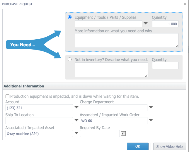 Submit a purchase request from a work order – Help Center