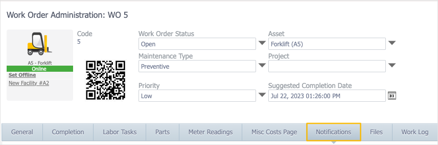 Add notifications to a work order – Help Center