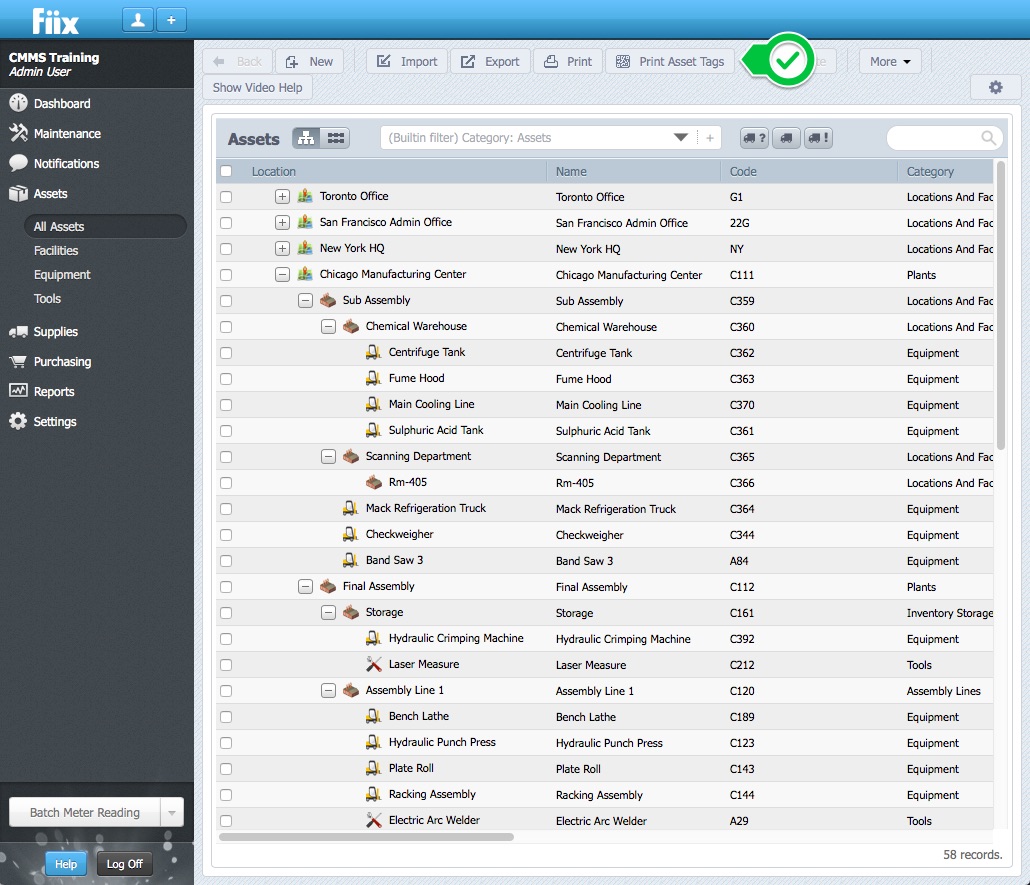 Print QR code asset tags – Help Center