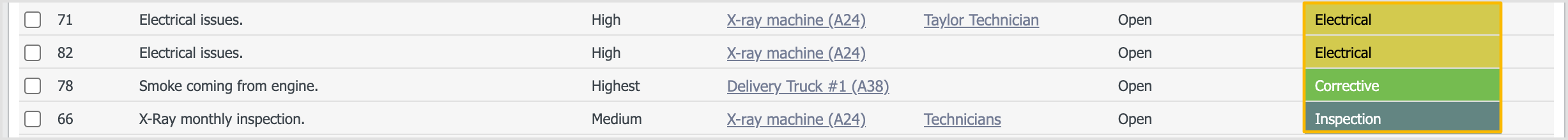 Change the color for a maintenance type – Help Center