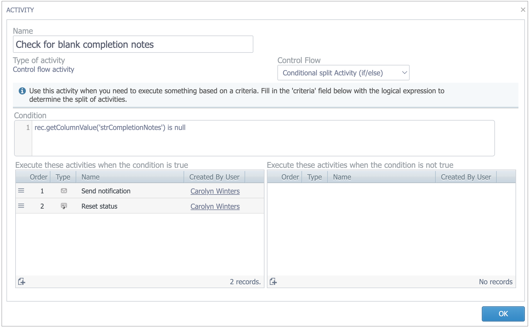 Workflow Activities Help Center
