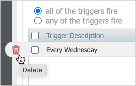 Delete scheduled maintenance triggers – Help Center