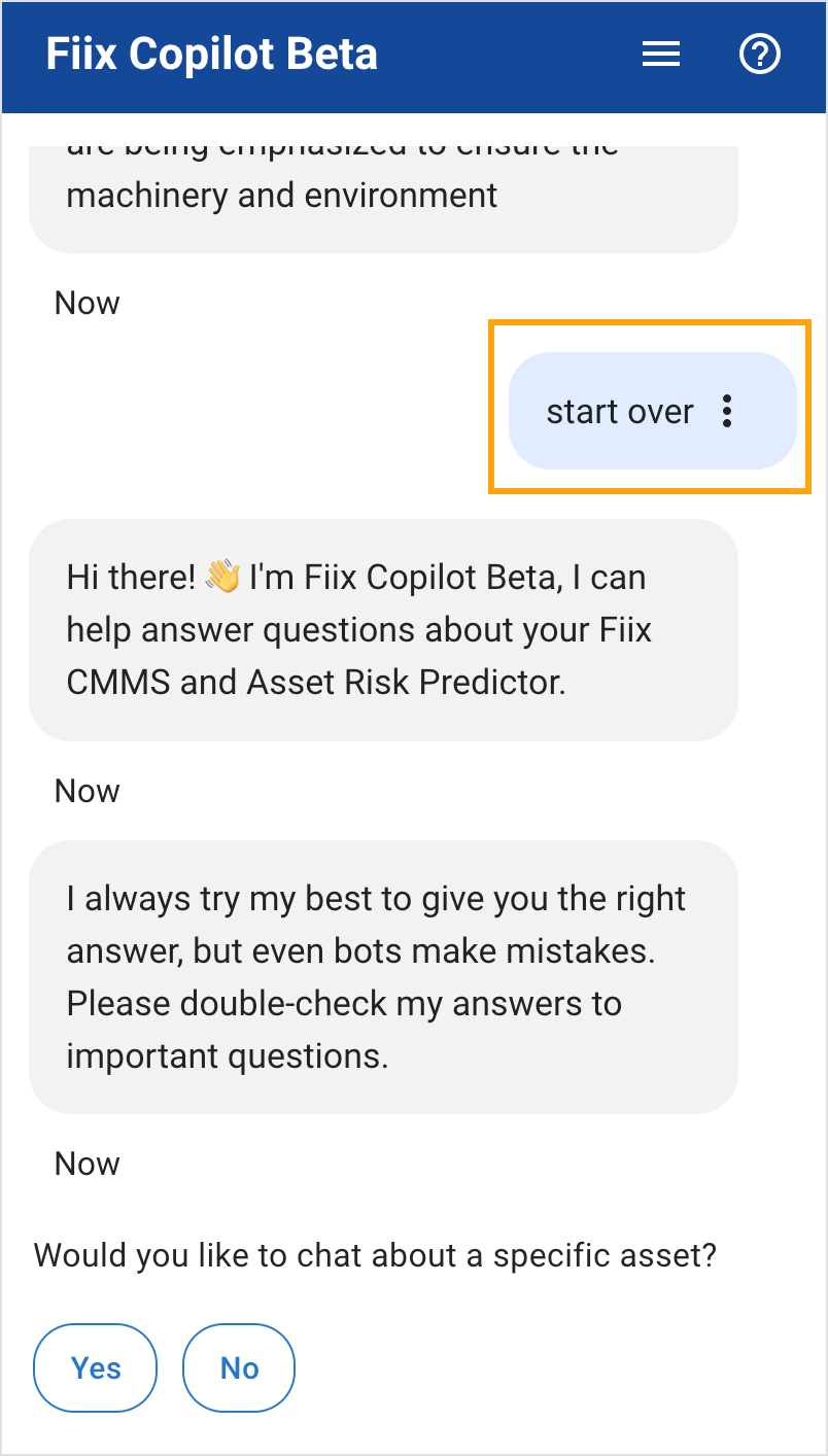Ask questions in Fiix Maintenance Copilot – Help Center